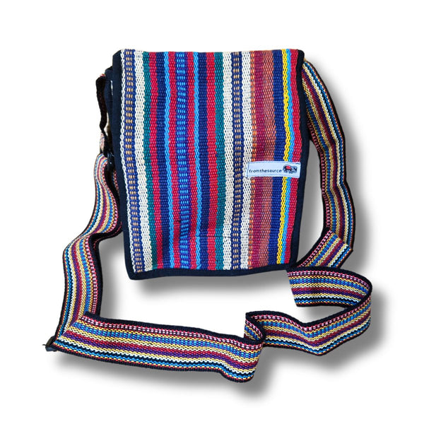 Four Pocket Colourful Small Fair Trade Shoulder Bag with Long Strap ...