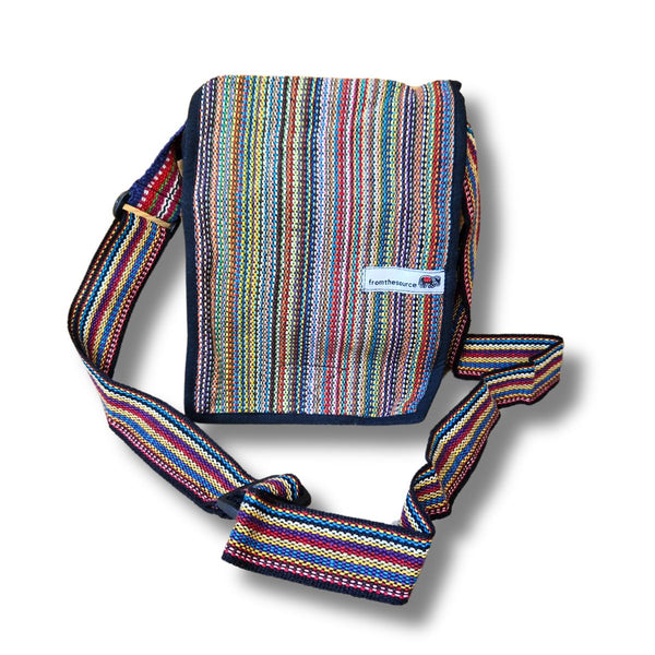 Four Pocket Colourful Small Fair Trade Shoulder Bag with Long Strap ...
