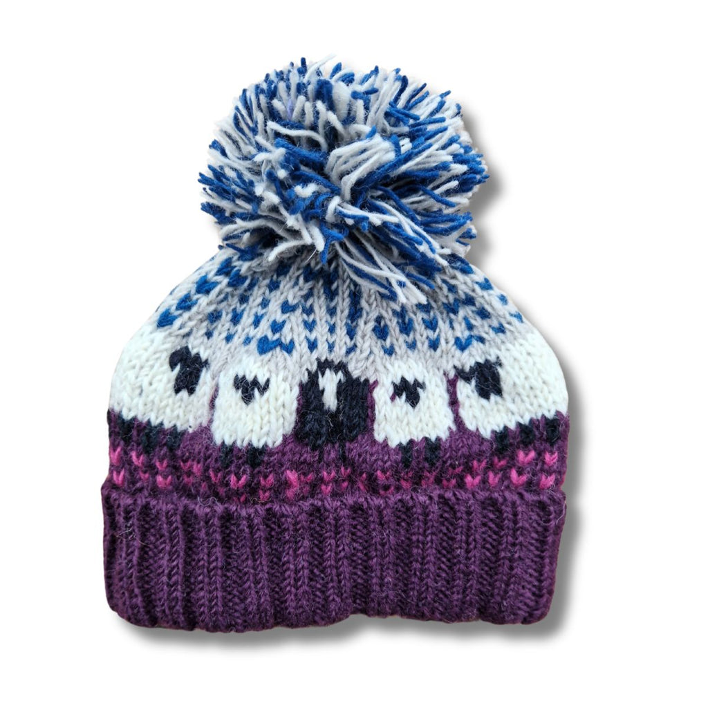 Chunky Knitted Sheep Bobble Hat | Hand-Knitted & Fairly Traded – From ...