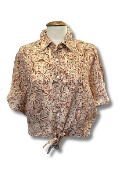 Block Print Cotton Top - Fair Trade Hand Printed Ladies Clothing – From ...