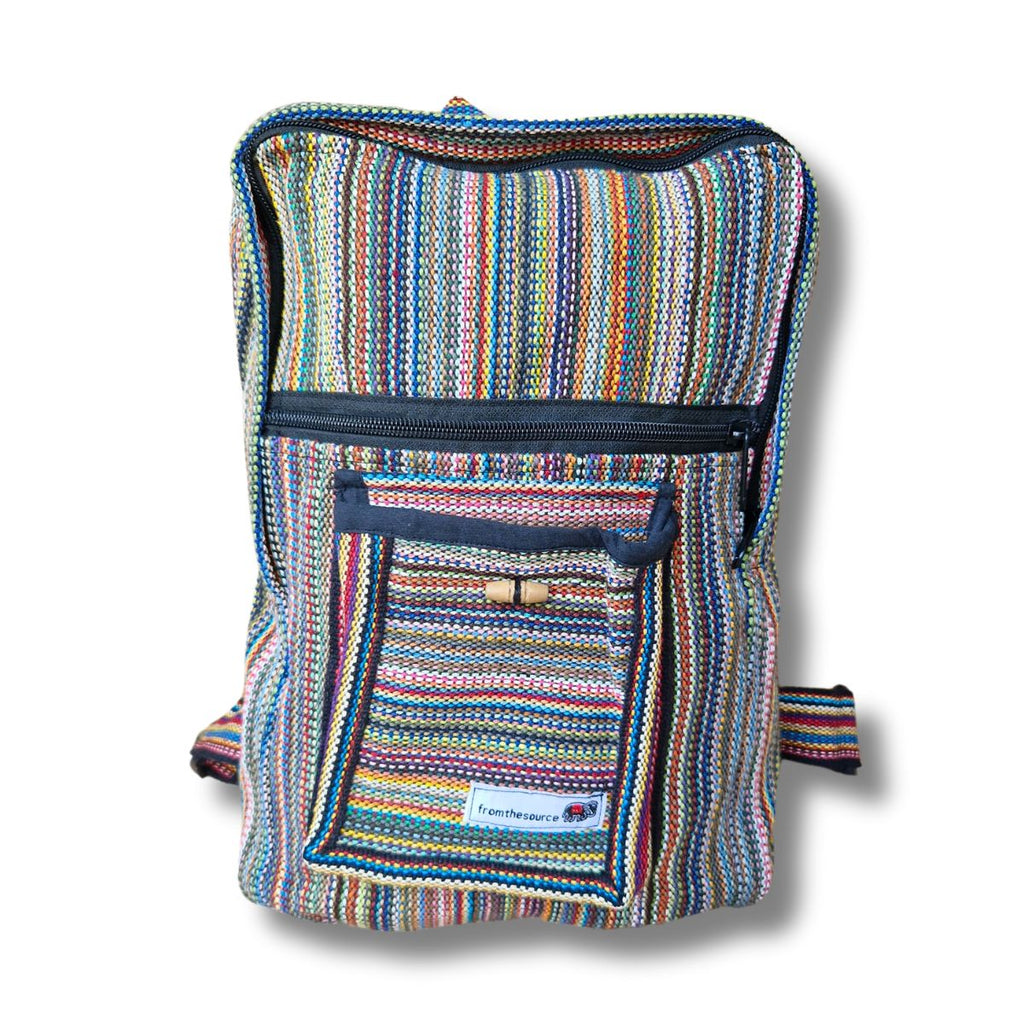 Colourful Small Fair Trade Cotton Rucksack From Nepal – From The Source
