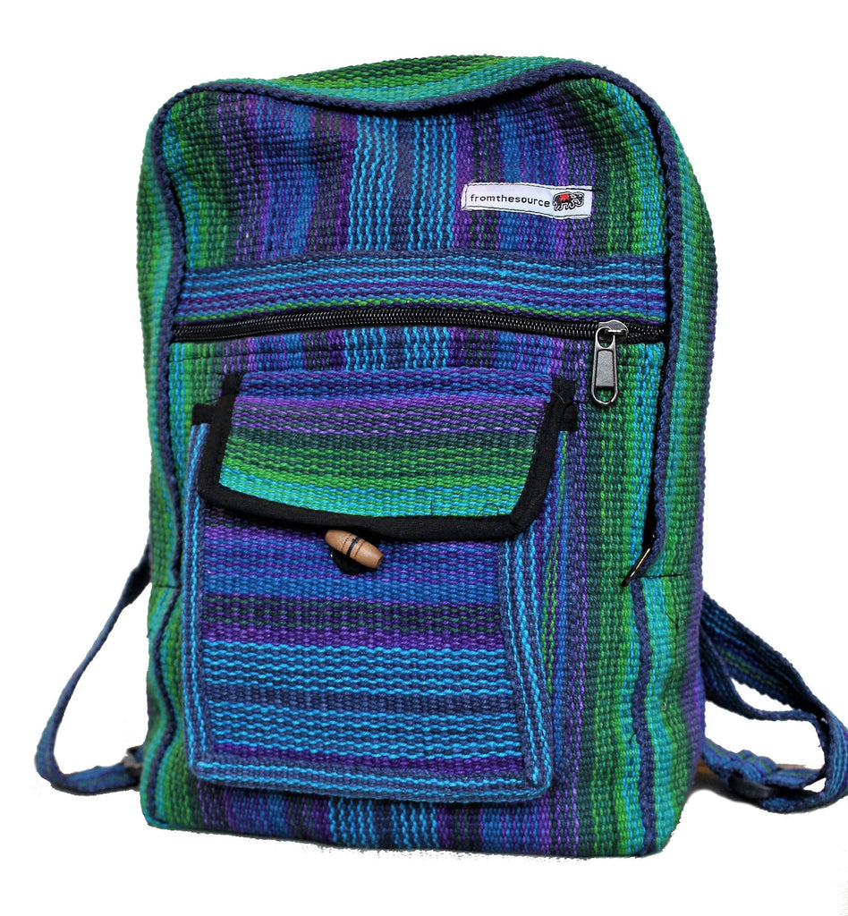 Colourful Small Fair Trade Cotton Rucksack From Nepal – From The Source