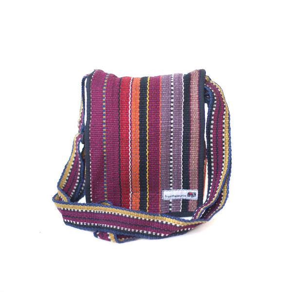Four Pocket Colourful Small Fair Trade Shoulder Bag with Long Strap ...