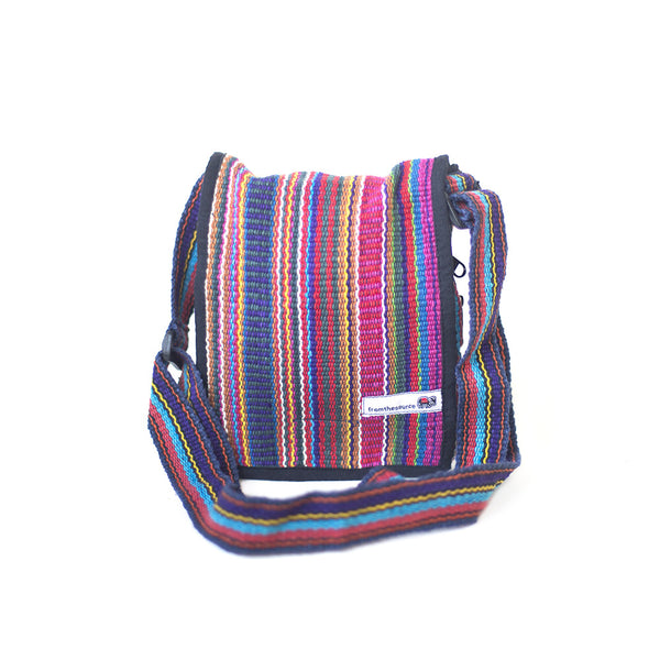 Four Pocket Colourful Small Fair Trade Shoulder Bag with Long Strap ...